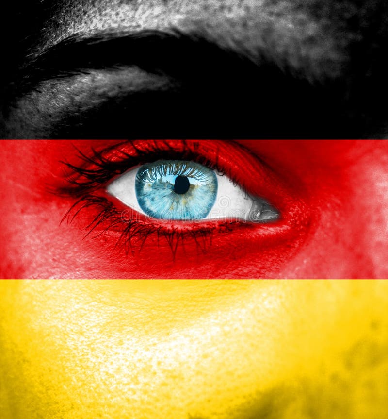 Face Paint - Flag Of Germany Stock Photo - Image of teenager, studio ...
