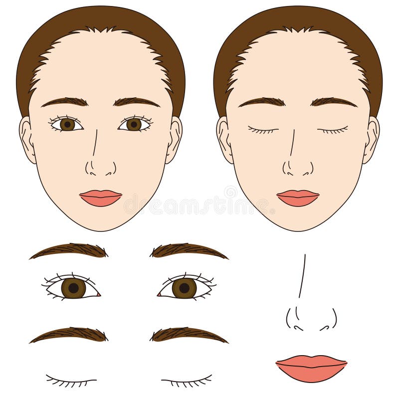 Dog Face Parts Close Up Set Stock Vector - Illustration of eyes, teeth ...