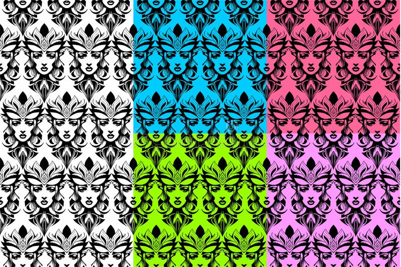 Woman Face Pattern stock vector. Illustration of design - 279892512