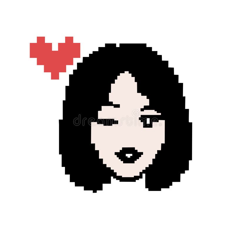 Woman face pixel stock vector. Illustration of fashion - 333201348