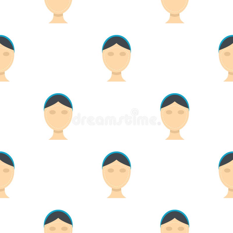 Woman Face Pattern Seamless Stock Vector - Illustration of girl ...