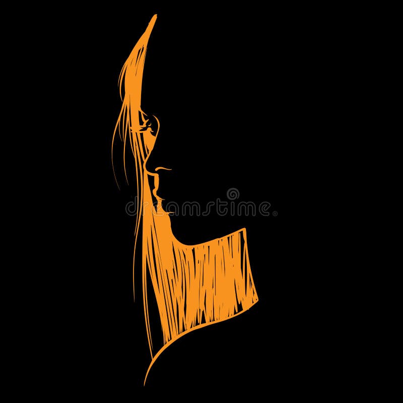Woman Face Silhouette in Backlight. Vector. Illustration. Stock Vector ...