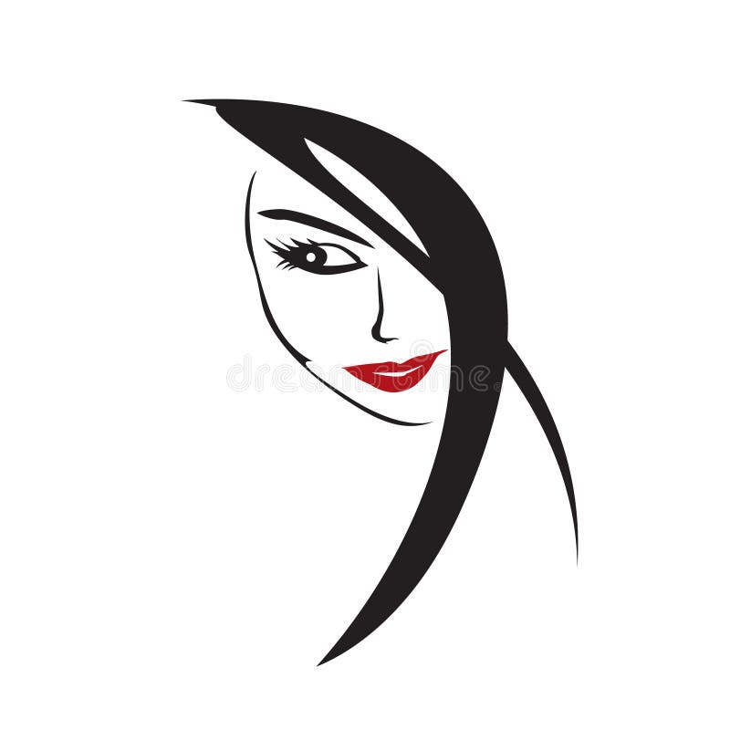 Woman Face Vector Element Drawing for Design Stock Vector ...