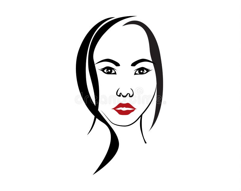 Woman Face Vector Element Drawing for Design Stock Vector ...