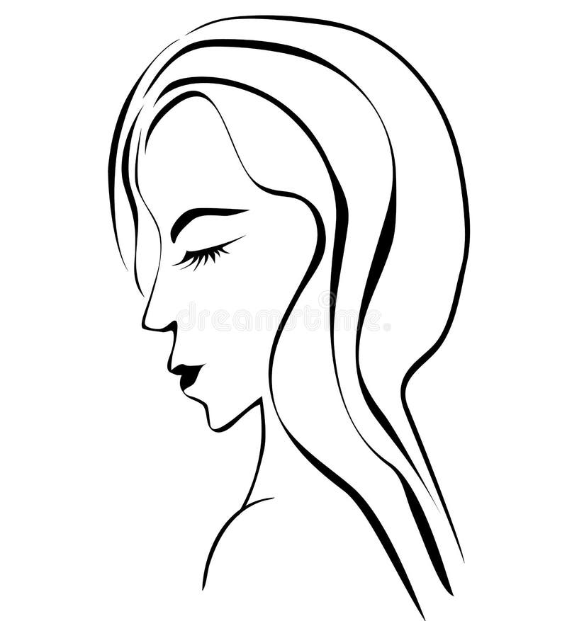 Woman Face Vector Element Drawing for Design Stock Vector ...