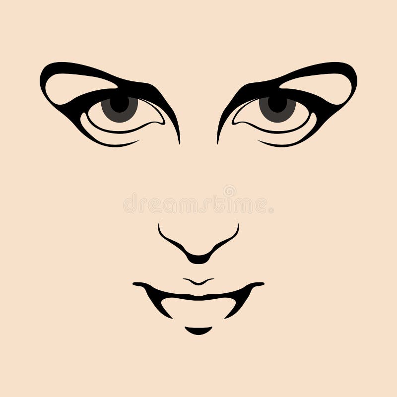 Woman Face Vector Illustration Flat Style Front Stock Vector ...
