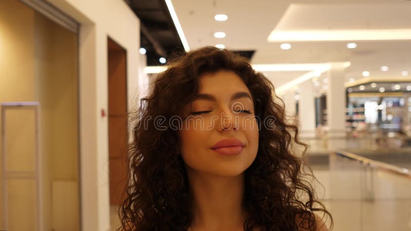 Woman Face Walks through the Mall Stock Video - Video of face, sale ...