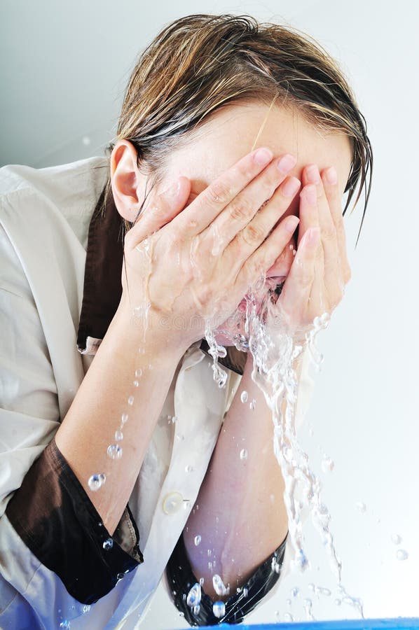 Woman face wash stock photo. Image of aqua, fashion, healthy - 9911426