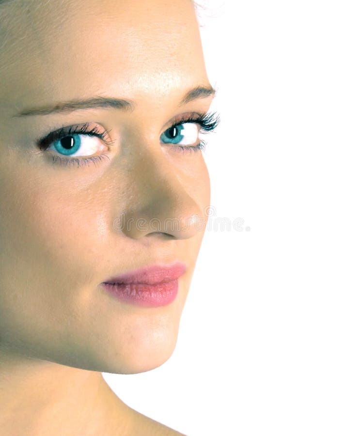 Woman face on white stock photo. Image of pink, portrait - 16456256