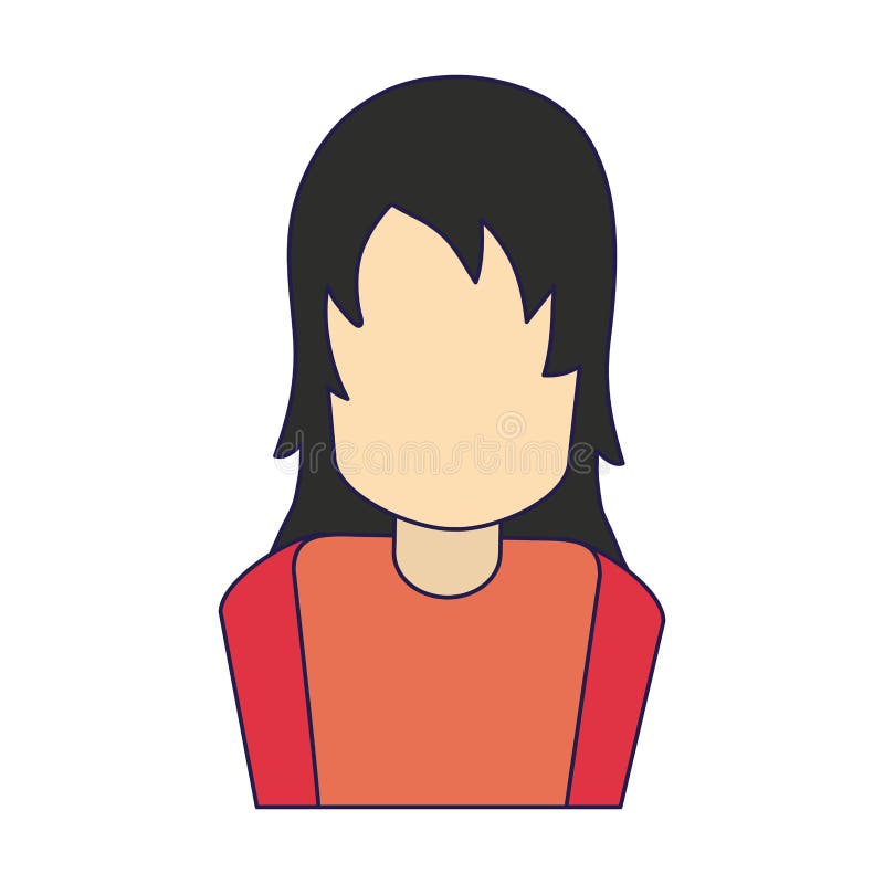 Faceless Avatar of a Woman with Amazing Hairdo Stock Vector ...