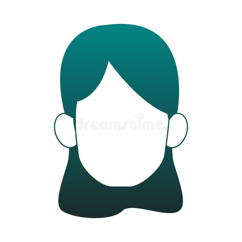 Woman Faceless Head Blue Lines Stock Vector - Illustration of user ...
