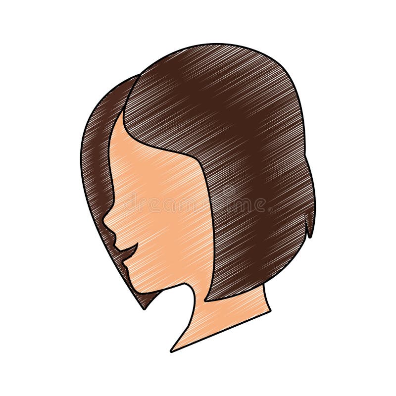 Woman Faceless Head Scribble Stock Vector - Illustration of draw ...