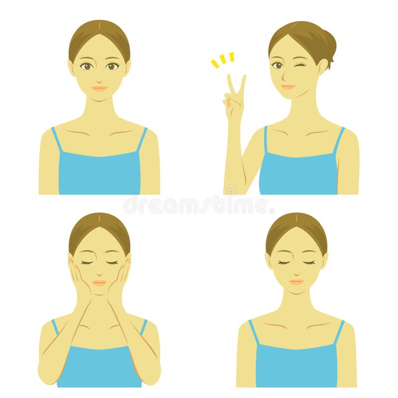 Woman facial treatment stock vector. Illustration of smile - 54070873