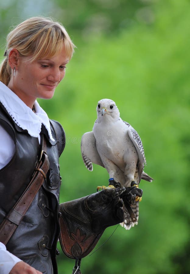 Woman Falconer editorial stock photo. Image of nature - 15613663