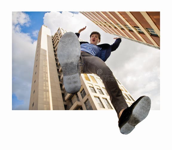 Woman in a fall down stock image. Image of home, people - 198240663