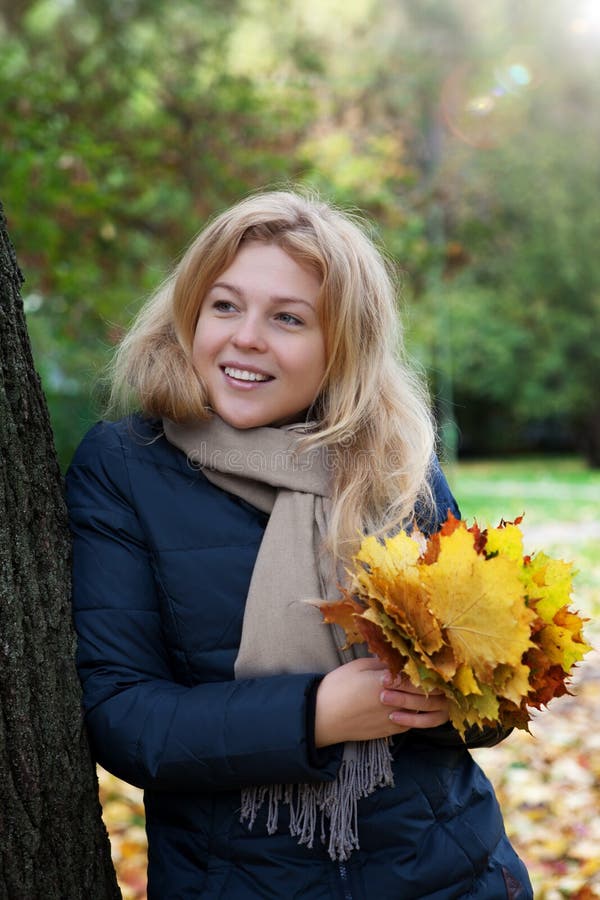 Woman fall stock image. Image of woman, outdoor, color - 36963407