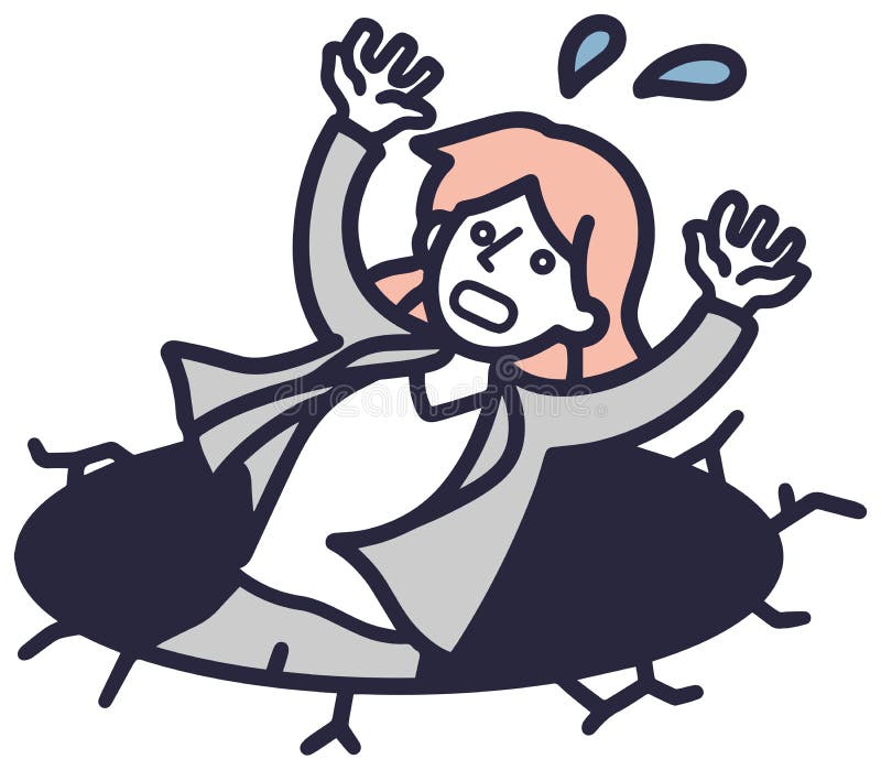 Woman Falling into a Pit Simple Illustration Stock Illustration ...
