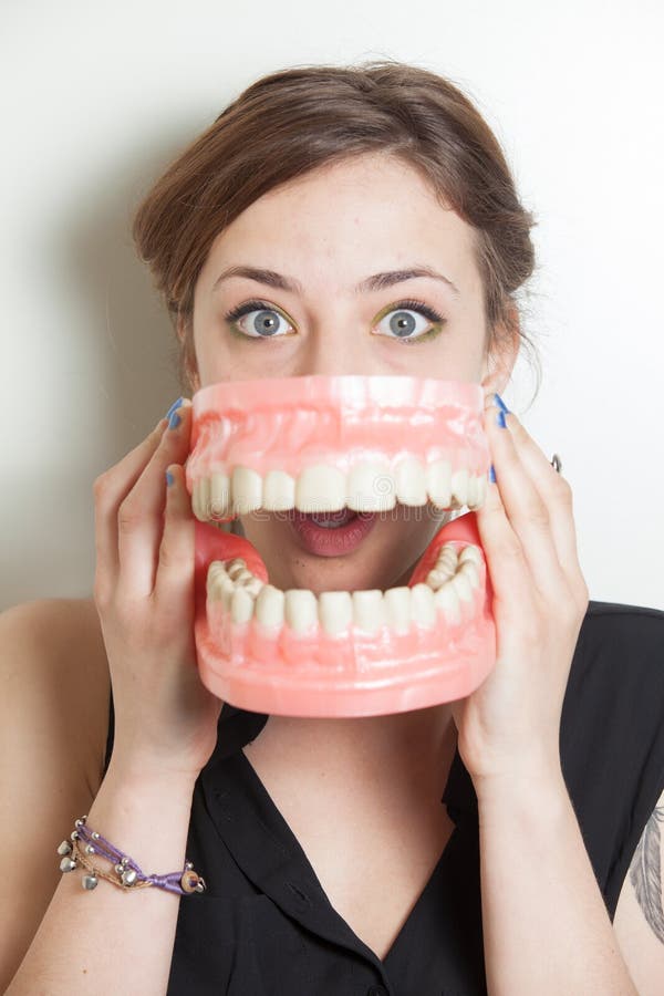 Woman false teeth stock image. Image of health, examine - 33323009
