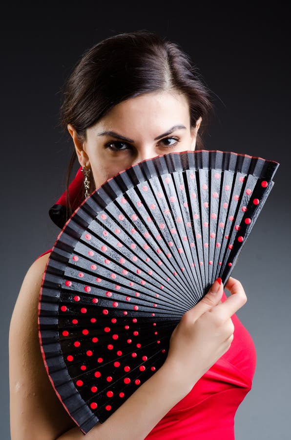 The Woman with Fan Dancing Dances Stock Photo - Image of folklore ...