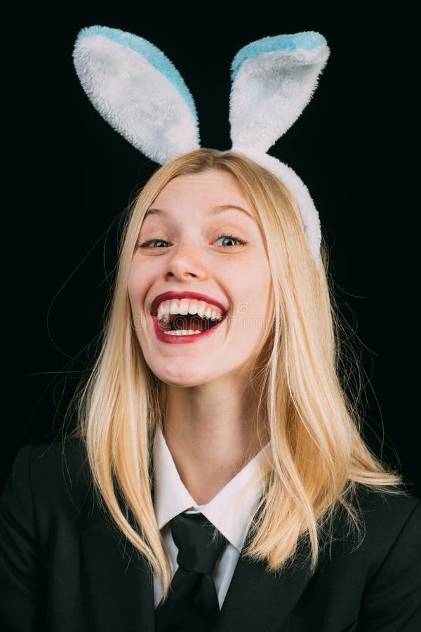 Easter Bunny Girl Woman Rabbit Mask Sensual Seductive Female Panoramic Web Banner Frame