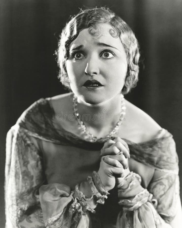Woman in fear stock photo. Image of looking, 1920s, frightened - 59796974