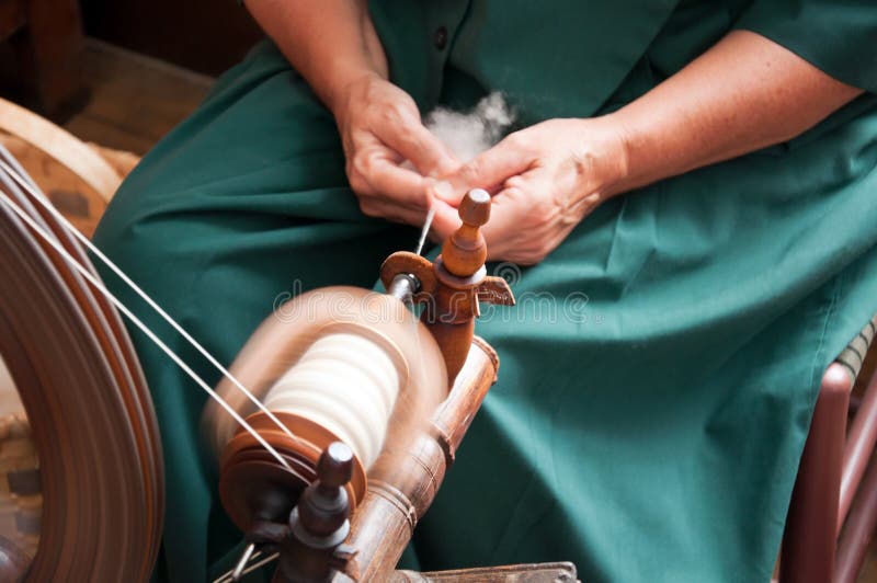 Woman Threading Spinning Wheel Stock Photos - Free & Royalty-Free Stock ...