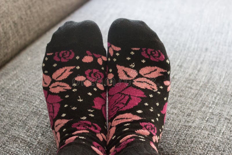 Woman Feet in Cute Red Socks Stock Image - Image of closeup, feet: 98516417