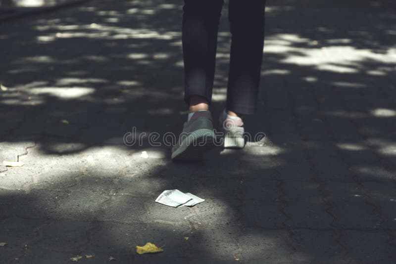 Woman feet and money stock photo. Image of personal - 170097250