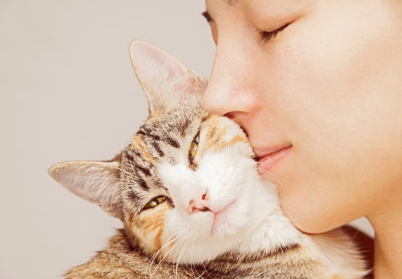 Woman and feline stock photo. Image of female, person - 38796030