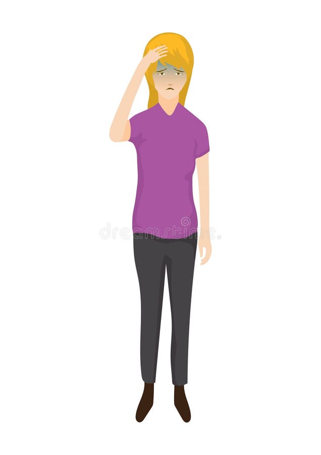 Woman with Fever Concept. Vector Illustration Decorative Design Stock ...