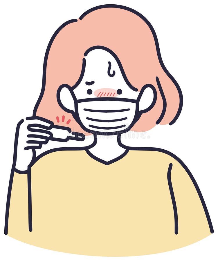 Woman with Fever Simple Illustration Stock Vector - Illustration of ...