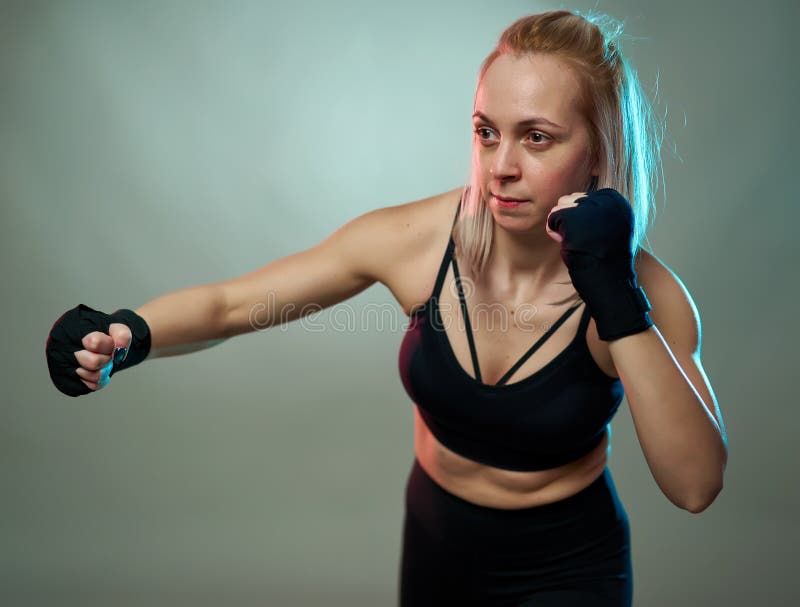 297 Attractive Woman Shadow Boxing Stock Photos - Free & Royalty-Free ...