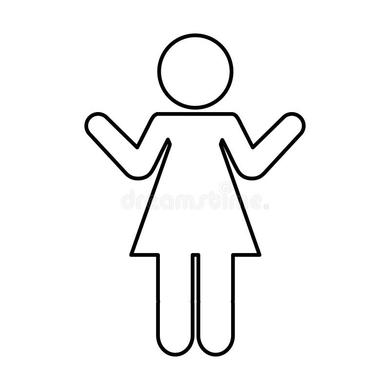 Woman Human Figure Silhouette Icon Stock Vector - Illustration of ...