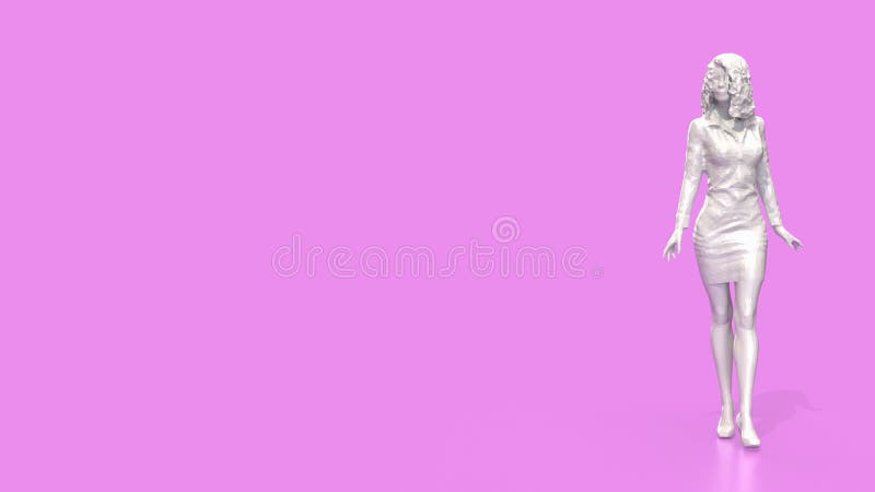 The Woman Figure on Pink Background 3d Rendering Stock Illustration ...