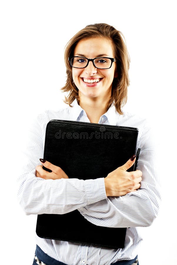 Woman with files stock image. Image of beautiful, friendly - 22481061