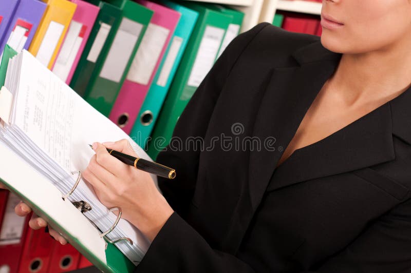 Woman Filling Files in the Folders Stock Photo - Image of employee ...