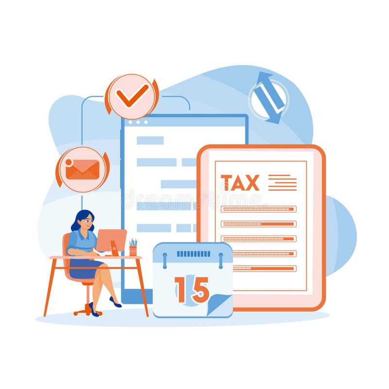 The Woman Fills Out a Tax Form Online. Prepare Online Tax Payments. Tax ... The Woman Fills Out a Tax Form Online. Prepare Online Tax Payments. Tax ...