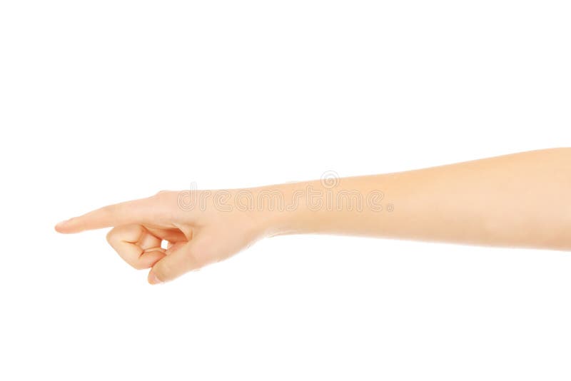 Woman Finger Pointing for Something Stock Photo - Image of forearm ...