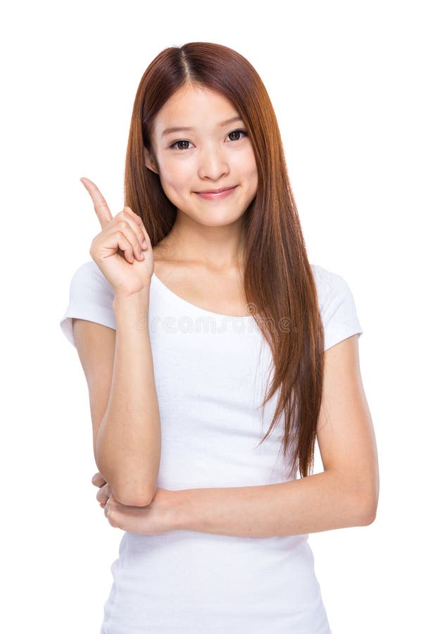 Woman with finger up stock image. Image of sport, finger - 43383949