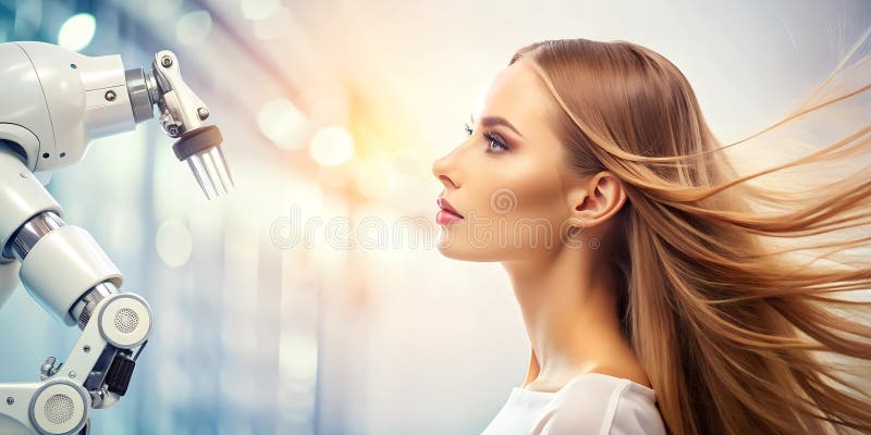 Beautiful Female, Long Hair Along the Back, Side View. Hair in the ...