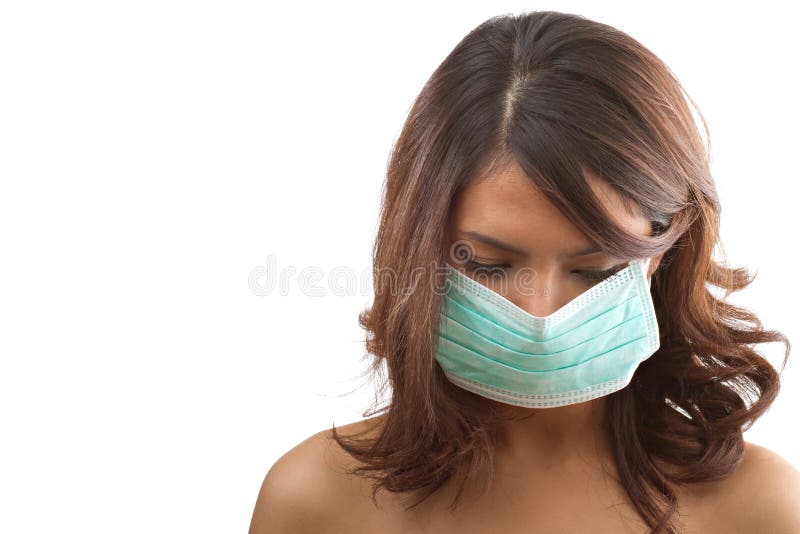 Woman with Flu Medical Mask Stock Image - Image of illness, medical ...