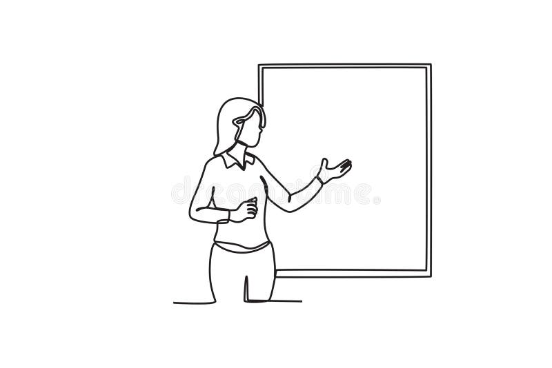 A Woman Focuses on a Presentation in Class Stock Vector - Illustration ...