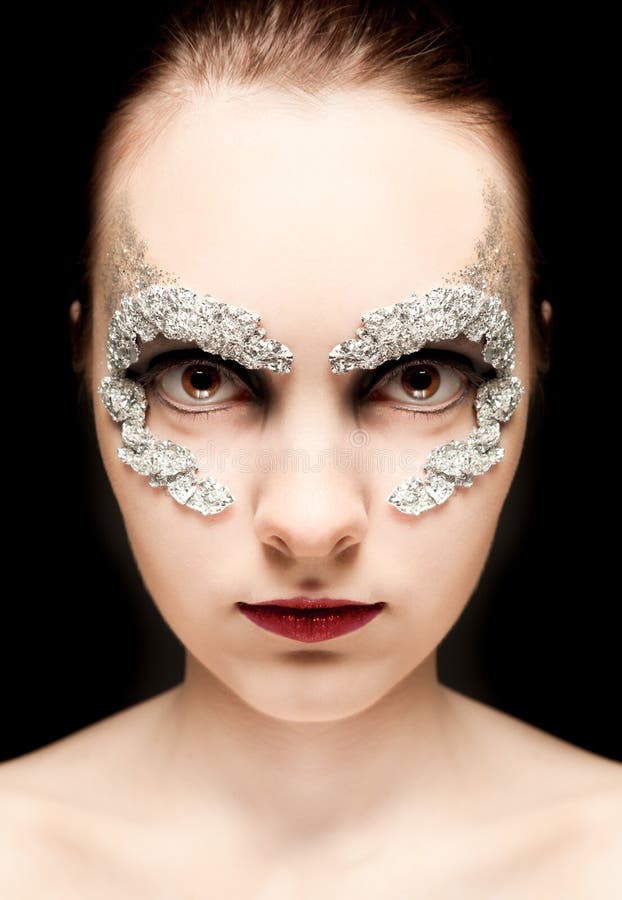 Woman in foil mask stock image. Image of foil, girl, fashion - 16264483