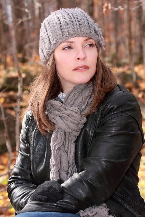 Woman in Forest during Fall Stock Photo - Image of fashion, outdoor ...