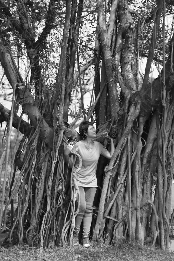 Woman in the forest Style stock photo. Image of dancing - 76044990