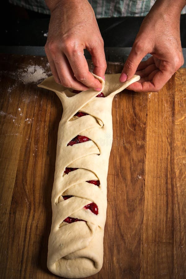 Woman forms a pigtail stock photo. Image of breakfast - 129659768