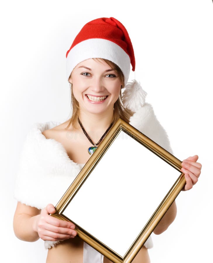 Woman with frame stock image. Image of person, holiday - 11955993