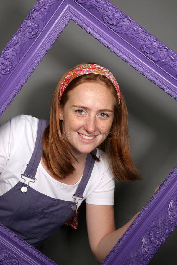 Woman and frame stock image. Image of paint, furniture - 13186759