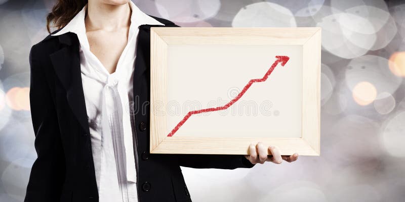 Woman with frame stock image. Image of chart, financial - 46755035