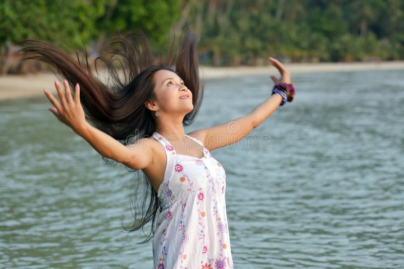 Woman freedom stock image. Image of female, nature, dress - 19927719